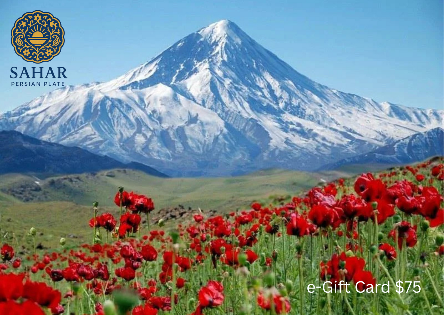 Sahar Persian Plate e-Gift Card - Perfect Gift for Food Lovers